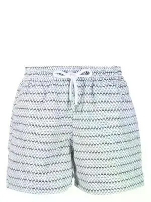 Frescobol Carioca Graphic-print Drawstring Swim Shorts - Blue