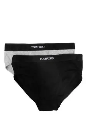 TOM FORD Logo-waist Cotton Briefs - Black