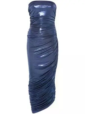 Norma Kamali Diana Strapless Gown - Blue