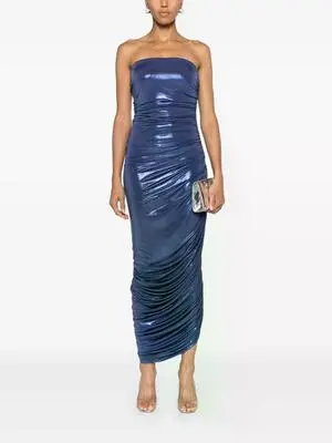Norma Kamali Diana Strapless Gown - Blue