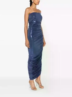 Norma Kamali Diana Strapless Gown - Blue