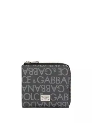 Dolce & Gabbana Logo-plaque Jacquard Wallet - Black