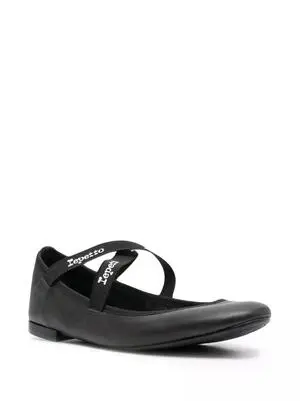 Repetto Joana Mary Jane Leather Ballerina Shoes - Black