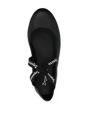 Repetto Joana Mary Jane Leather Ballerina Shoes - Black