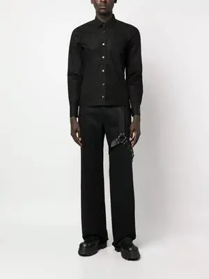Raf Simons Logo-patch Long-sleeve Cotton Shirt