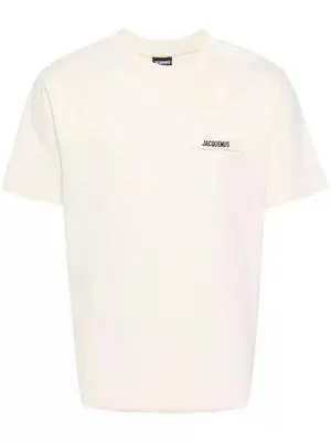 Jacquemus Le Gros Grain Embroidered Logo T-shirt - Neutrals