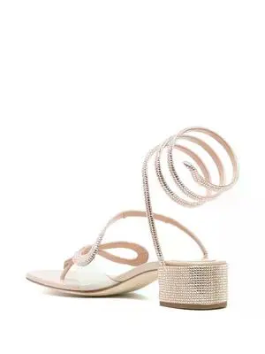 Rene Caovilla Crystal Embellished Snake Sandals