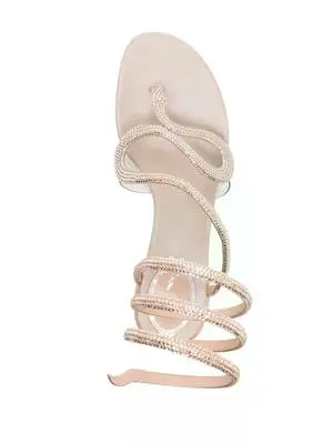Rene Caovilla Crystal Embellished Snake Sandals