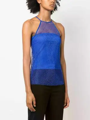 Patrizia Pepe Rhinestone-embellished Sleeveless Top - Blue