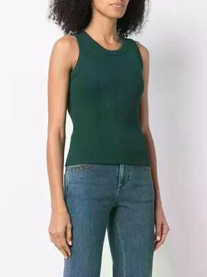 STYLAND Ribbed-knit Vest Top - Green