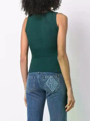 STYLAND Ribbed-knit Vest Top - Green