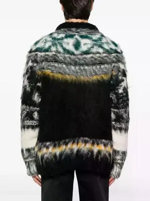 Sacai Pattern Intarsia-knit Hoodie