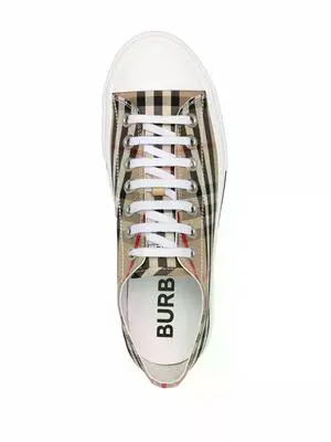 Burberry Check Lace-up Sneakers - Neutrals