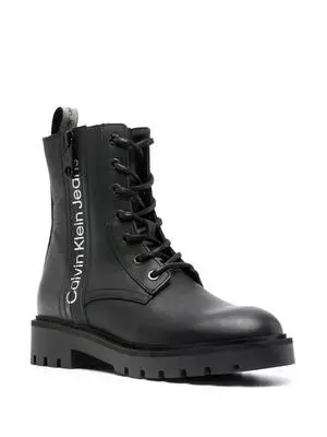 Calvin Klein Logo-print Leather Boots
