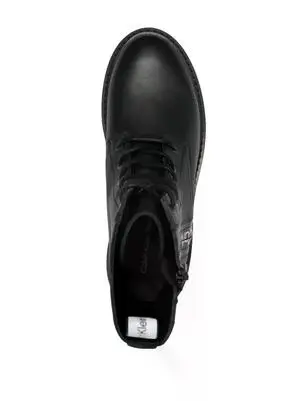 Calvin Klein Logo-print Leather Boots