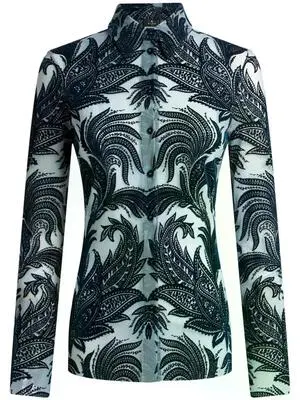 Etro Paisley-jacquard Shirt - Blue