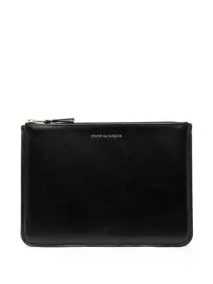 Comme Des Garçons Engraved-logo Leather Wallet - Black