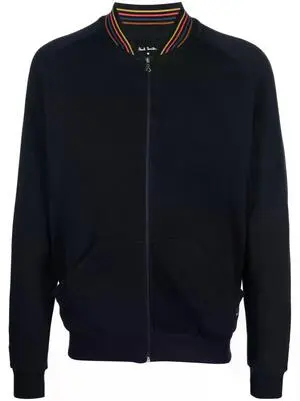 Paul Smith Stripe-detail Cotton Jacket - Blue