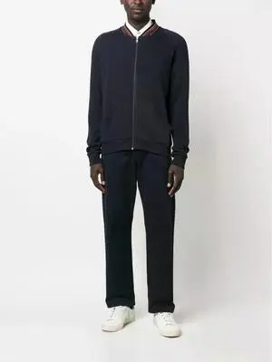 Paul Smith Stripe-detail Cotton Jacket - Blue