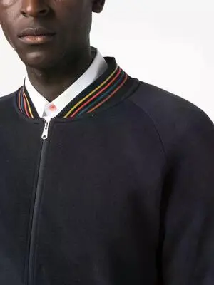 Paul Smith Stripe-detail Cotton Jacket - Blue