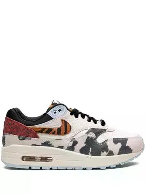 Nike Air Max 1 '87 Tiger Swoosh Cow Print Sneakers - Neutrals