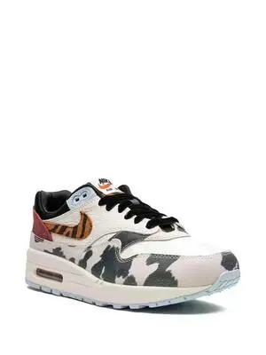 Nike Air Max 1 '87 Tiger Swoosh Cow Print Sneakers - Neutrals