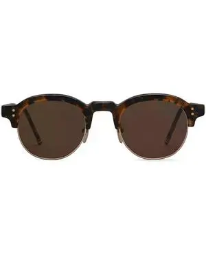 Thom Browne Tortoiseshell Oval-frame Sunglasses - Brown