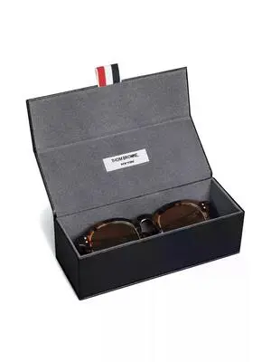 Thom Browne Tortoiseshell Oval-frame Sunglasses - Brown