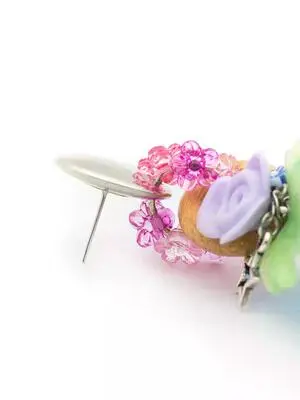 AMIR SLAMA Floral Appliqué Drop Earrings