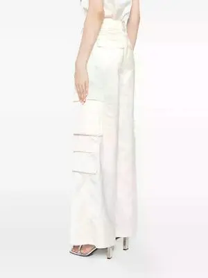 SELF-PORTRAIT High-waisted Straight-leg Cargo Trousers