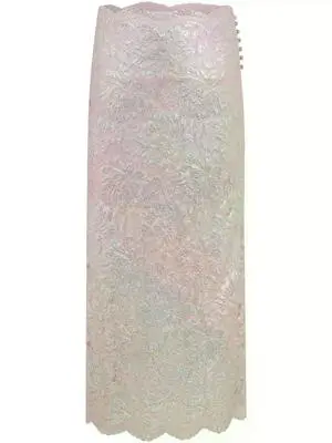 Rabanne Lace Maxi Skirt - Pink