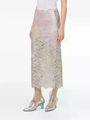 Rabanne Lace Maxi Skirt - Pink
