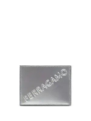 FERRAGAMO Logo-embossed Leather Wallet - Silver