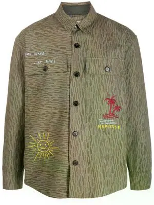 PRESIDENT’S Logo-embroidered Stripe-pattern Shirt
