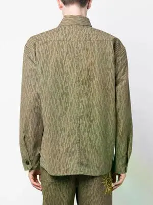 PRESIDENT’S Logo-embroidered Stripe-pattern Shirt