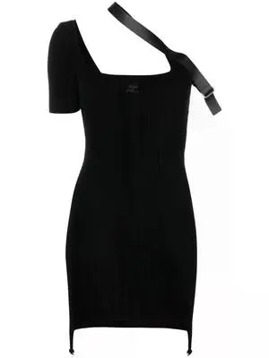 COURREGES Strap-detail Asymmetric Mini Dress