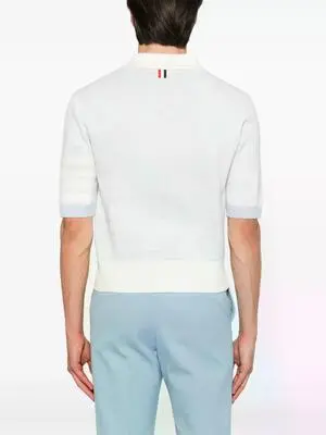 Thom Browne Textured Stripe Stitch 4-bar Relaxed Fit Polo Shirt