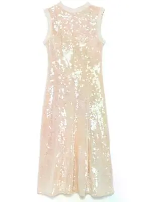SELF-PORTRAIT Sequin Pearl-trim Midi Dress