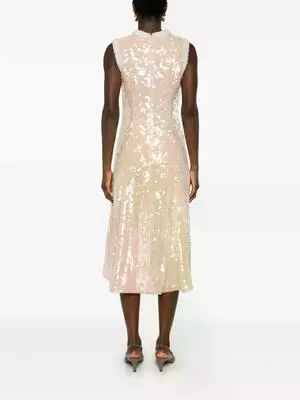 SELF-PORTRAIT Sequin Pearl-trim Midi Dress