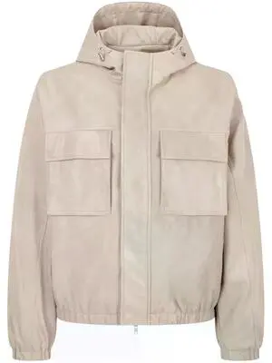 STUDIO TOMBOY Faux-leather Drawstring Hoodie