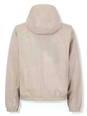 STUDIO TOMBOY Faux-leather Drawstring Hoodie