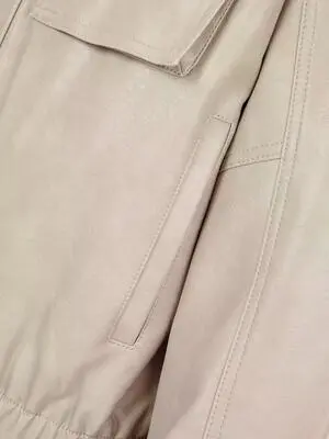 STUDIO TOMBOY Faux-leather Drawstring Hoodie