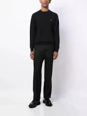 Fred Perry Logo-embroidered Sweater - Blue
