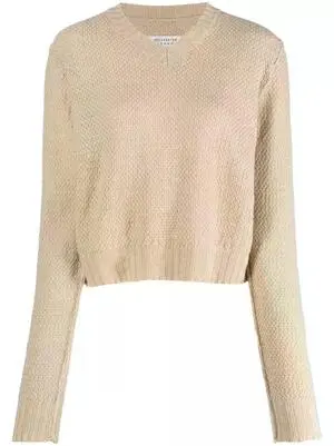 MAISON MARGIELA V-neck Basket-weave Jumper