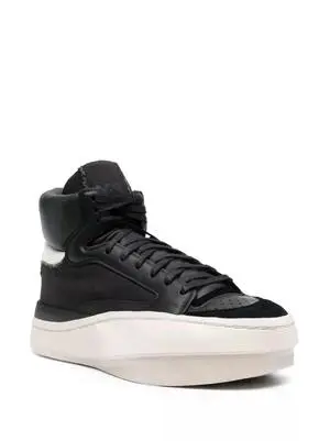 Y3 Centennial Panelled Leather Sneakers - Black