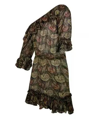 Saint Laurent Paisley-print Mini Dress - Green