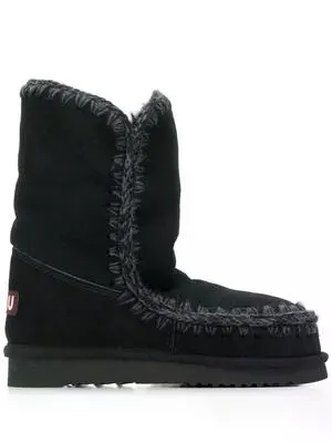Mou Woven Detail Boots - Black