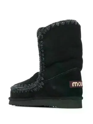 Mou Woven Detail Boots - Black