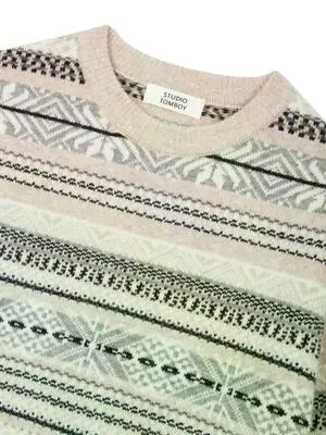 STUDIO TOMBOY Patterned Crew Neck Sweater