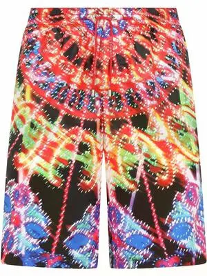 Dolce & Gabbana Graphic-print Swim Shorts - Black